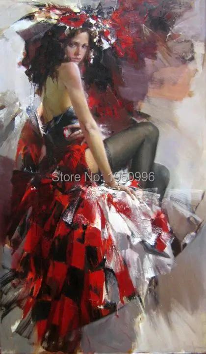 Girl Pretty Handmade Oil Painting Sexy Flamenco Dancer Oil Painting