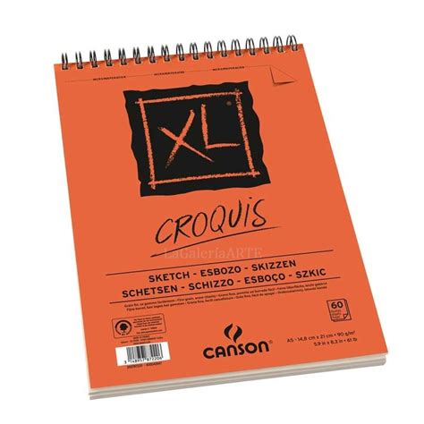 Bloc CANSON XL CROQUIS Dibujo 120 hojas Anillas 90g A4 La Galería del