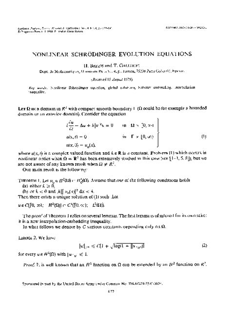 Pdf Nonlinear Schrödinger Evolution Equations