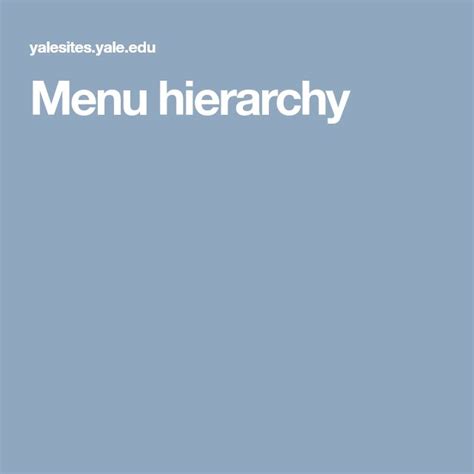 Menu Hierarchy Hierarchy Menu Fundamental