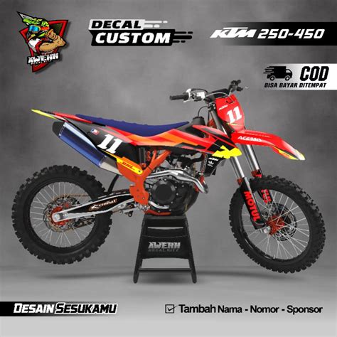 Jual Decal Ktm 250 2017 Ktm 450 Ktm Sixday Ktm 85 Custom Desain