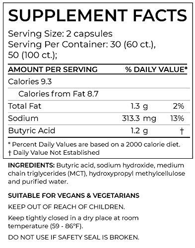 Bodybio Butyrate Gut Health Supplement 60 Sodium Capsules
