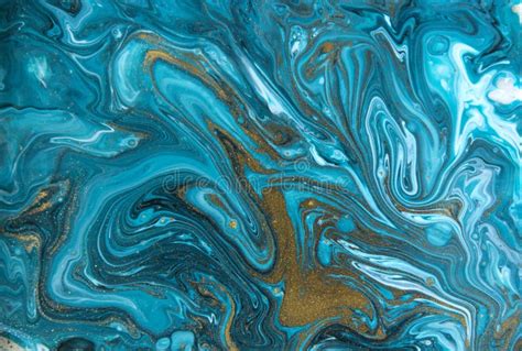 Modelo Que Vetea Del Azul Y Del Oro Textura L Quida De M Rmol De Oro