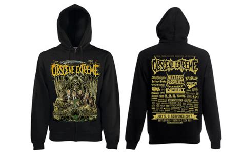 Obscene Extreme 2017 Scumbands Hoodie Black Zip Obscene Productions