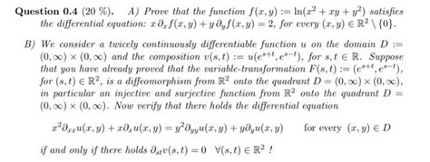 Solved Question A Prove That The Function Chegg