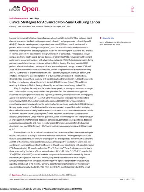Aakash Desai Our Commentary On Real World Treatment Patterns After Platinum Io In Advanced