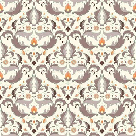 Floral Seamless Pattern With Hand Drawn Flowers Stock Vector