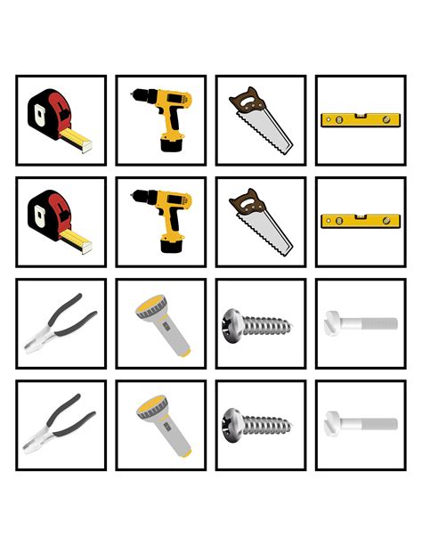 Tool Memorymatching Gameprintable Etsy