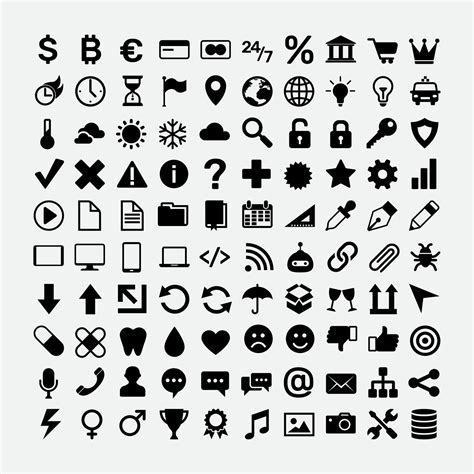 Set Of Black Icons For Web Designvector Symbols 15485849 Vector Art At