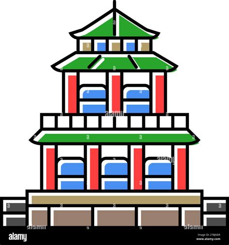 Taoist Temple Taoism Color Icon Vector Illustration Stock Vector Image