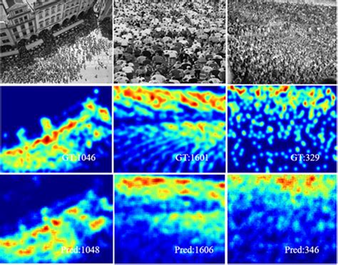 visualization of the crowd density maps generated by our method on