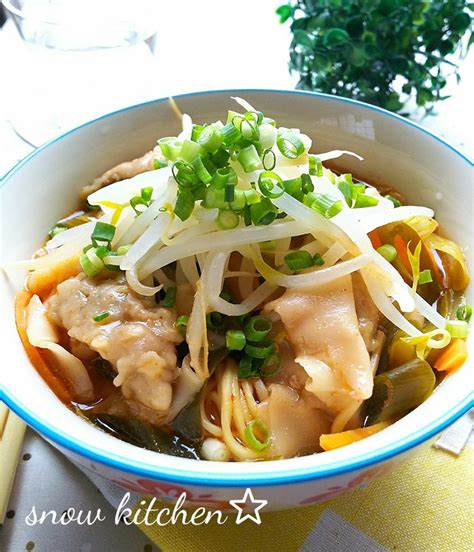 キムチ鍋の素で！ワンタンキムチラーメン By スノーキッチン 【クックパッド】 簡単おいしいみんなのレシピが348万品