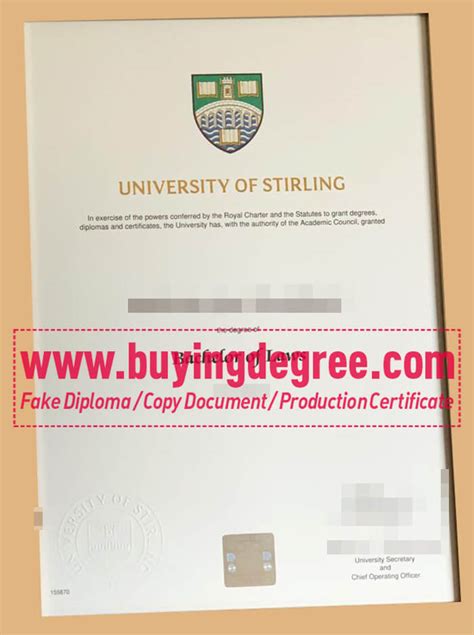The Process Of Purchasing A Degree From The University Of Stirling