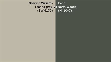 Sherwin Williams Techno Gray Sw 6170 Vs Behr North Woods N410 7