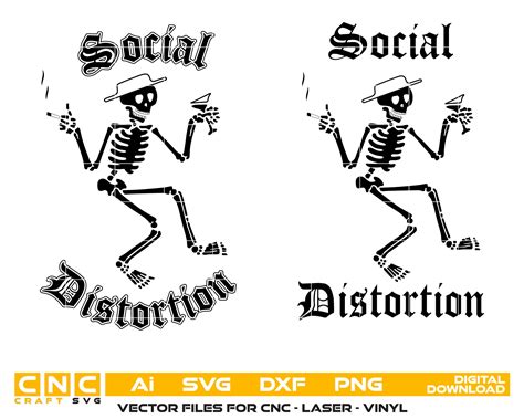 Social Distortion Skeleton Svg Punk Rock Band Logo Vector Art