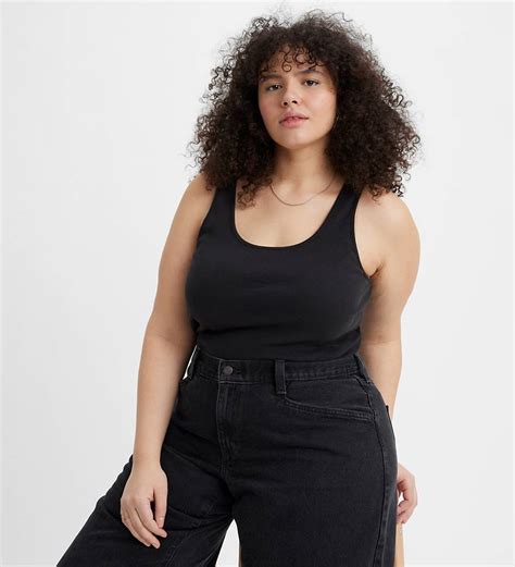 Essential Rib Tank Top Plus Size Black Levis® Gb