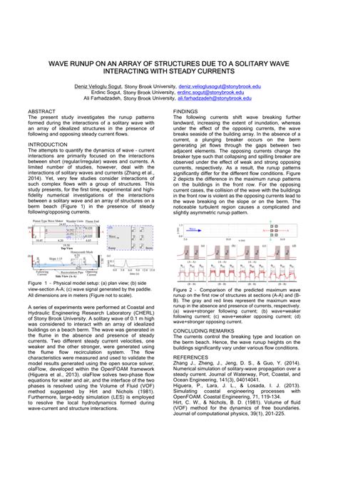 Pdf Wave Runup On An Array Of Structures Due To A Solitary Wave Interacting With Steady Currents