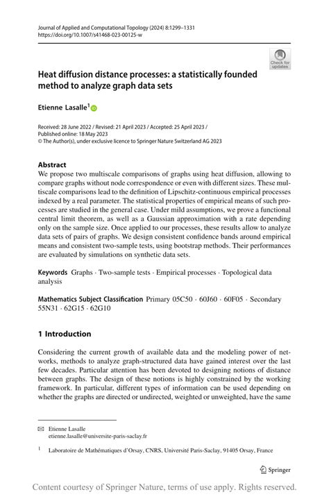 Heat Diffusion Distance Processes A Statistically Founded Method To