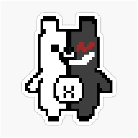 Monokuma Pixel Sticker For Sale By Something Artz Redbubble