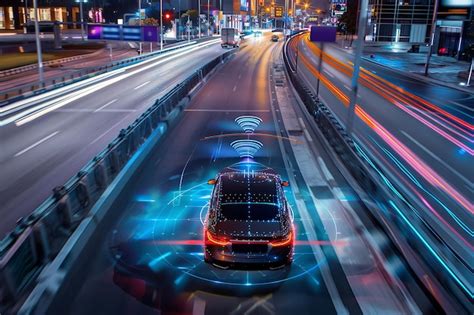 Premium Photo Sensors In Autonomous Vehicles For Driving Safety