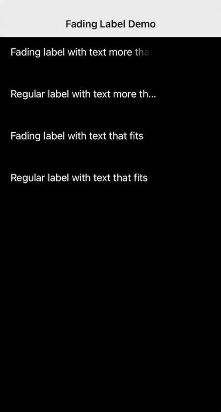 Swift How Do I Fade Label Out At End Instead Of Replacing End With