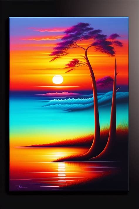 Natures Final Bow Serene Sunset Landscape Paintings On Canvas