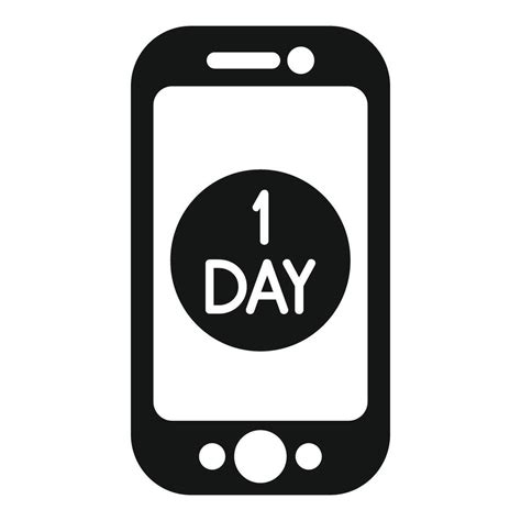 Smartphone Showing One Day Remaining Icon Vector Art At Vecteezy
