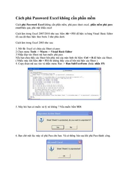 Cách Phá Password Excel Không Cần Phần Mềm Pdf