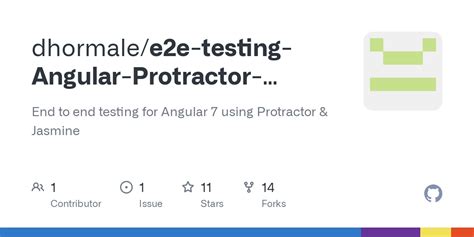 Github Dhormalee2e Testing Angular Protractor Jasmine End To End Testing For Angular 7 Using