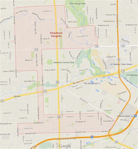 Dearborn Heights Michigan Map United States