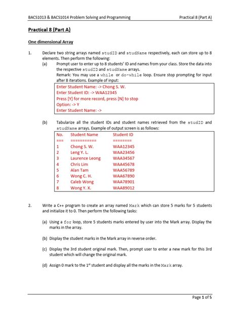 Practical 8 Part A Array I Pdf Algorithms And Data Structures