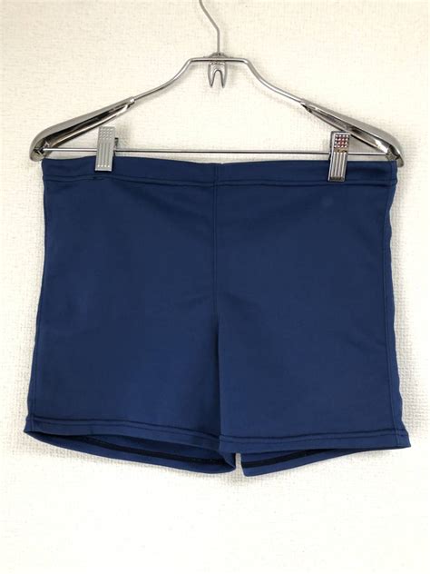 【やや傷や汚れあり】retro レトロ 水着 スイミングパンツ ホット ショートパンツ ネイビー 紺 プール 水泳 昭和アイドル コスプレ 小