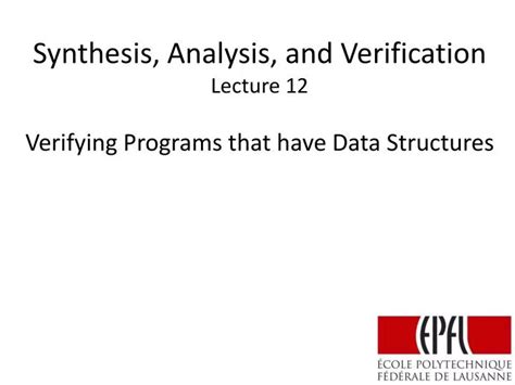 Ppt Synthesis Analysis And Verification Lecture Powerpoint