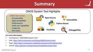 Onos System Test Ons Ppt