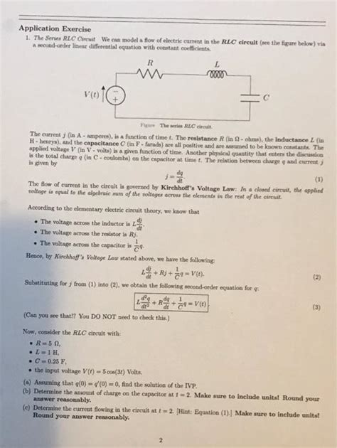 Solved Application Exercise The Series Rlc Circuit We Can Chegg