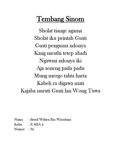 Tembang Sinom Pdf