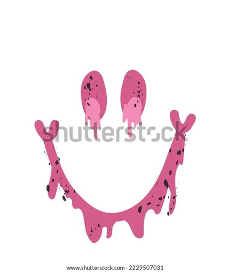 Melting Smile Emoji Icon Melted Funny Stock Vector Royalty Free