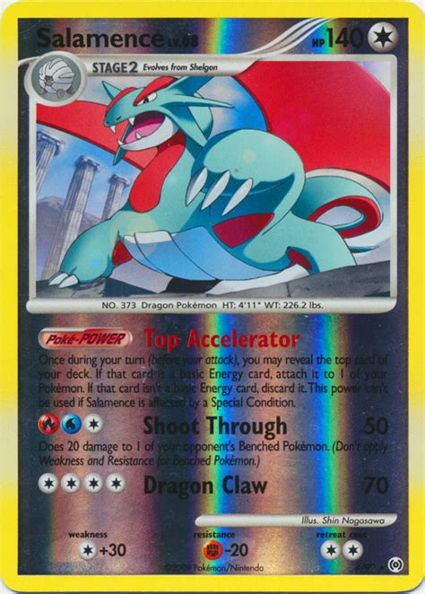 Pokémon Platinum Arceus Card 008 Salamence Parallelreverse Holo