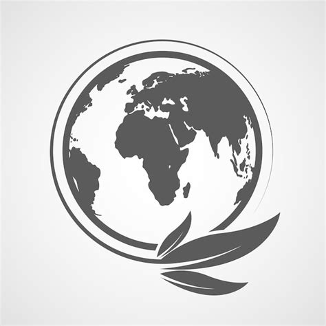 Premium Vector Globe Icon With Leaves