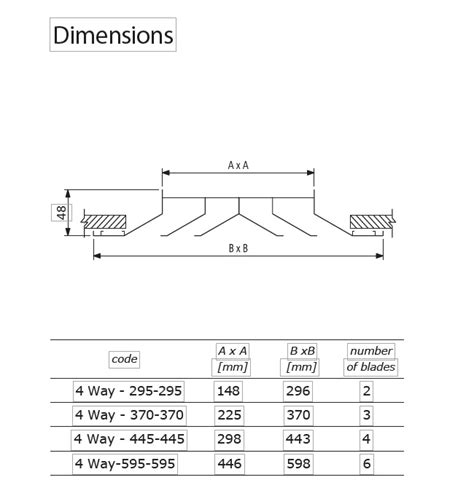 Diffusers Four Way Diffuser 4way