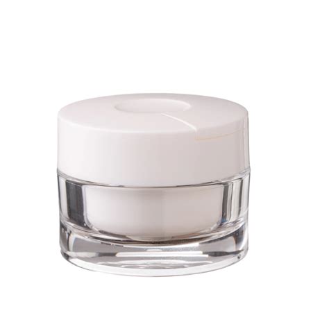 Акриловая косметическая банка термос прозрачная 19r 8014 50ml с белой крышкой и лопаточкой