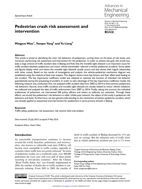 PDF Pedestrian Crash Risk Assessment And Intervention