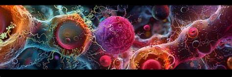 Highresolution Microscopic View Of Human Cells Highlighting Nucleus