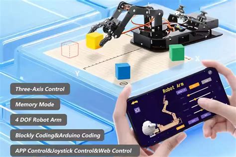 acebott 4 dof esp32 kit de bras robotique programmable compatible avec arduino robotshop