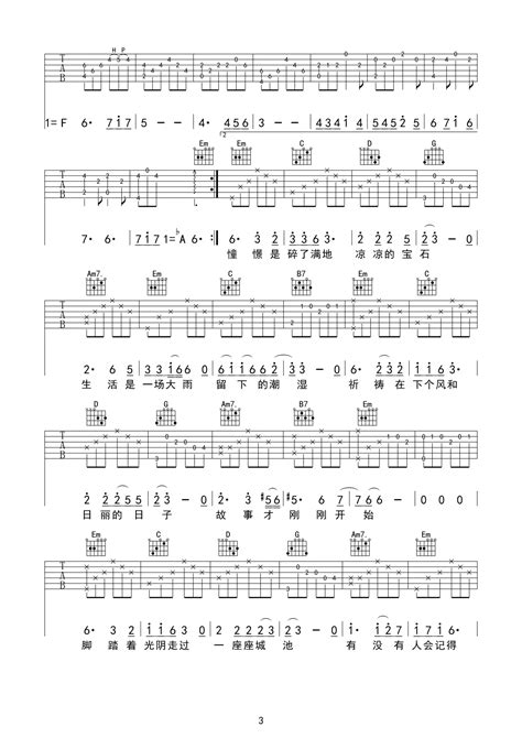 《深夜一角》吉他谱毛不易g调弹唱谱高清图片谱六线谱 Iloveguitar