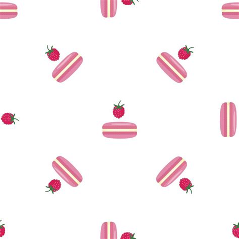 Raspberry Macaroon Pattern Seamless Vector 19140984 Vector Art At Vecteezy