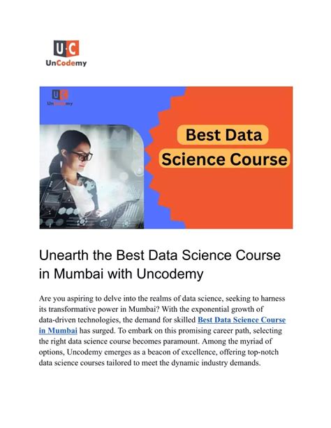 ppt unearth the best data science course in mumbai with uncodemy
