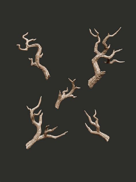 Bark Tree Branches Digital Stl Pack Epic Basing