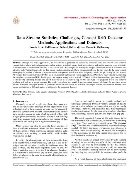 Pdf Data Stream Statistics Challenges Concept Drift Detector