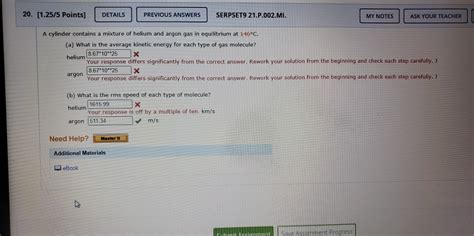 Solved 20 [1 25 5 Points] Details Previous Answers Serpset9